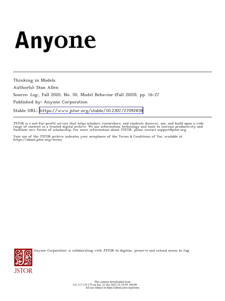 Allen ThinkingModels 2020 | PDF | Technology & Engineering
