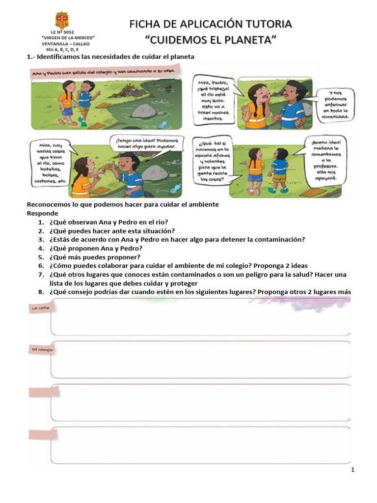 Cuidemos el Planeta: Actividades para Niños | PDF