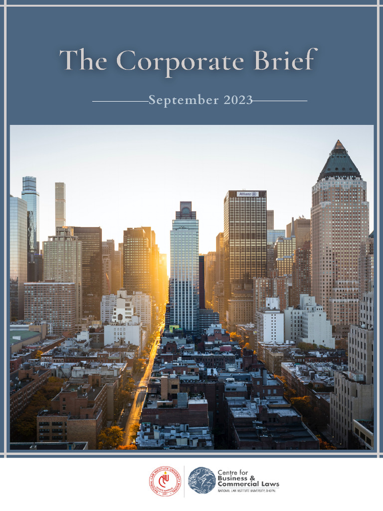 The Corporate Brief - September, 2023 | PDF | Finance & Money Management