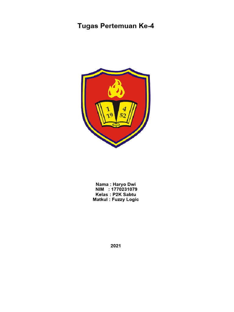 Tugas 4 Fuzzy Logic Ahmad Rizqi Sampoerno 1970233012 | PDF Tugas 4 Fuzzy Logic Ahmad Rizqi Sampoerno 1970233012 | PDF