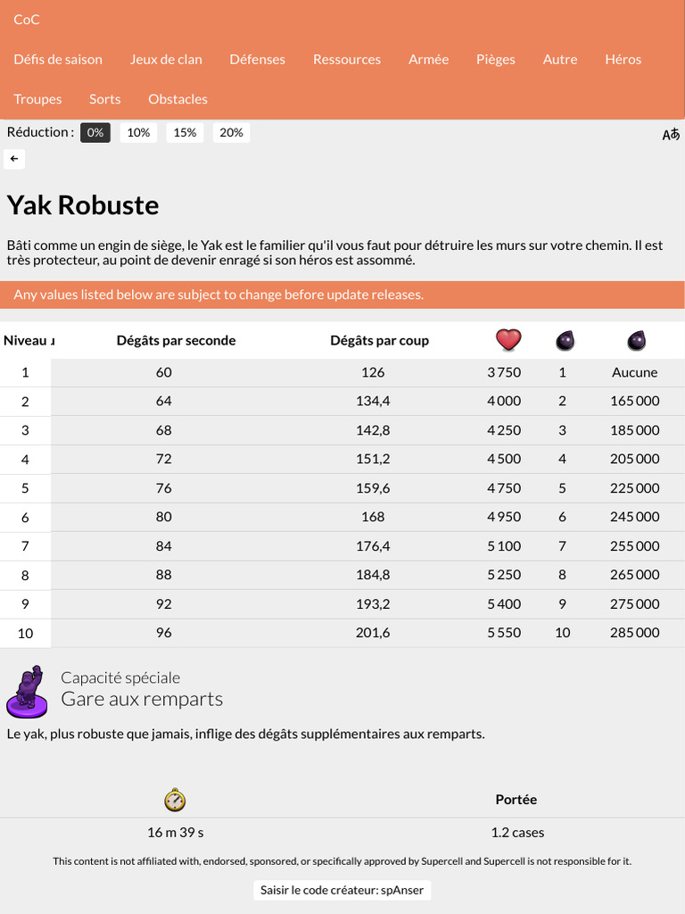 Yak Robuste - Clash of Clans Guide | PDF