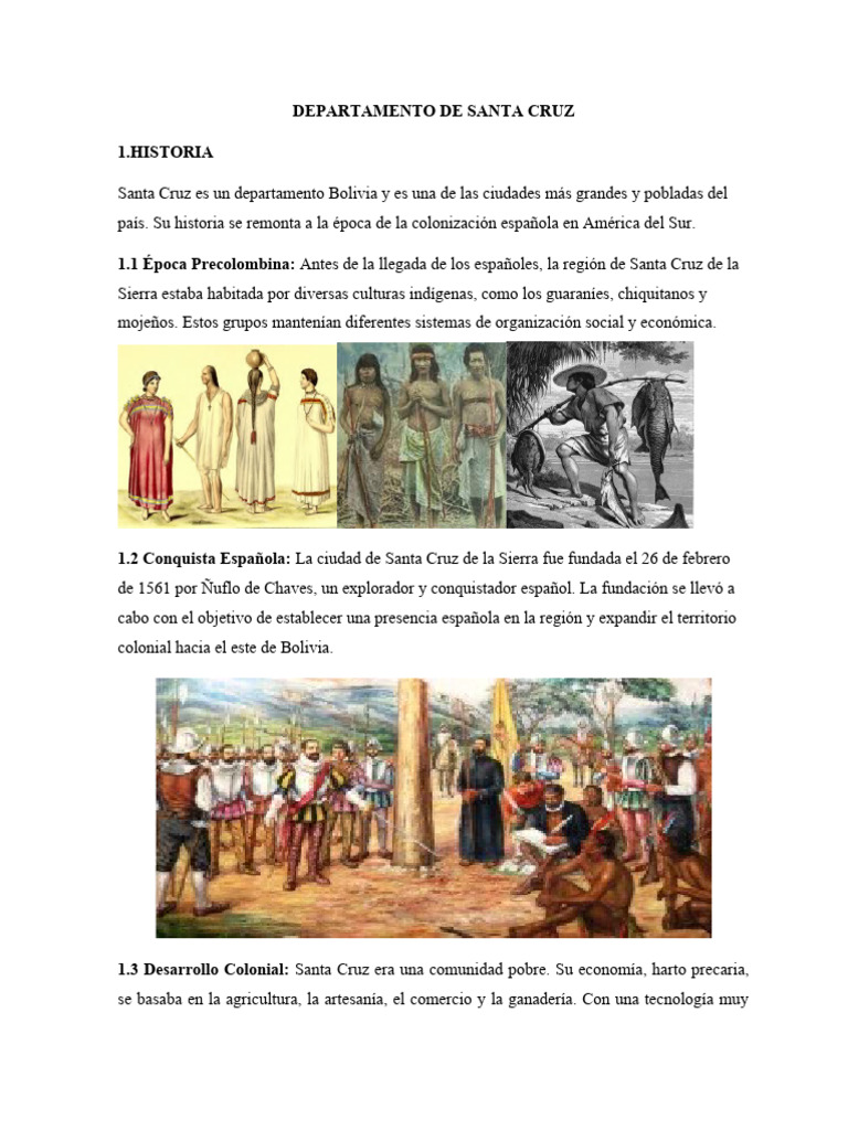 Santa Cruz Historia 1 Pdf Bolivia Ciencias De La Tierra