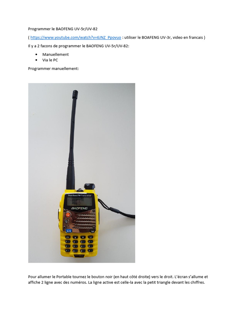 Programmer Le Baofeng Uv-5r - Uv-82 | PDF