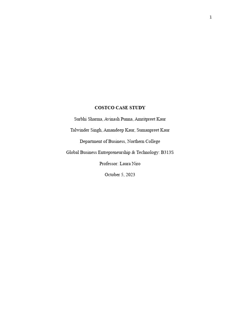 Costco Case Study | PDF | Business | Finance & Money Management