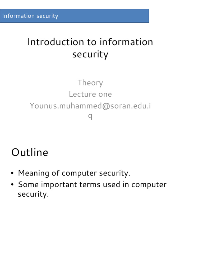 Intro to Computer Security Basics | PDF | Computers
