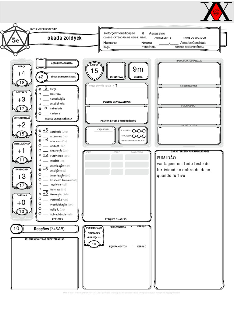 Ficha RPG | PDF