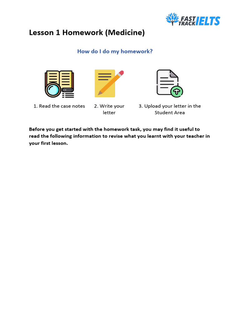 Medicine Lesson 1 Homework | PDF