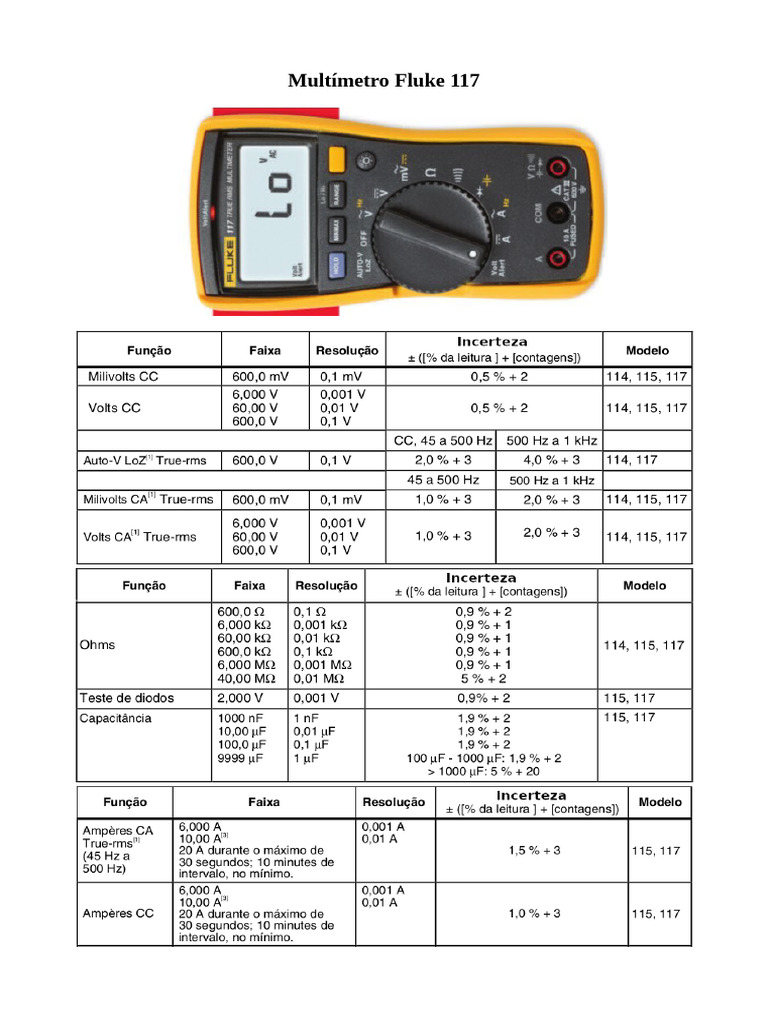 Manual Fluke 117 Pdf