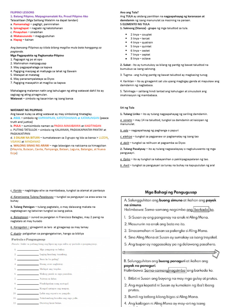 Filipino Lessons | PDF