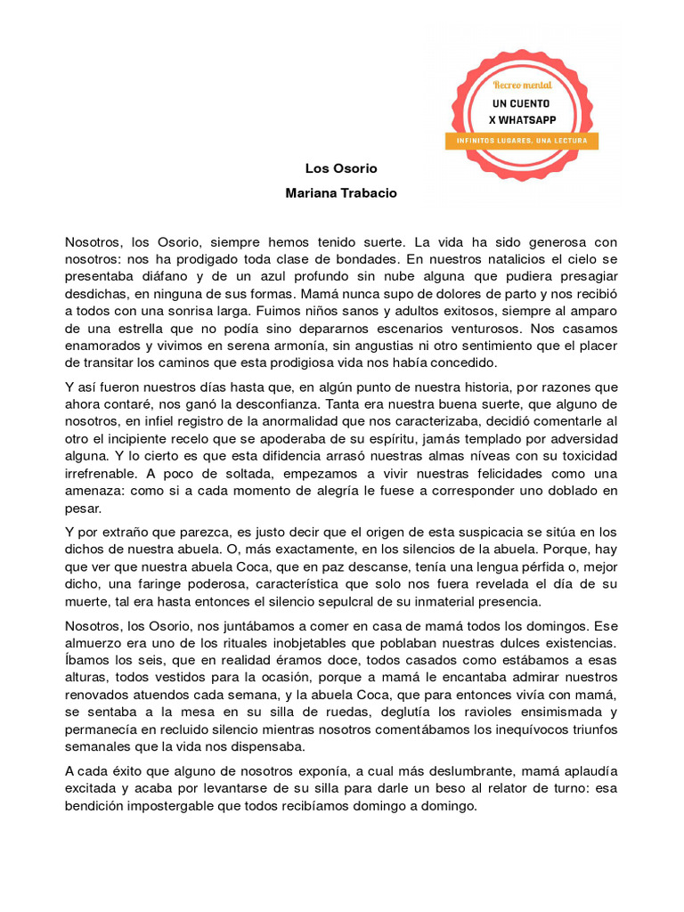 Los Osorio - Mariana Travacio | PDF