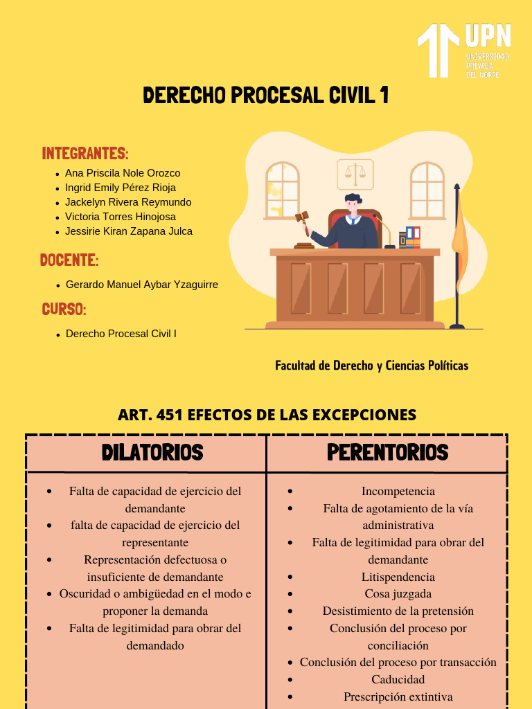 Excepciones en Derecho Procesal Civil | PDF
