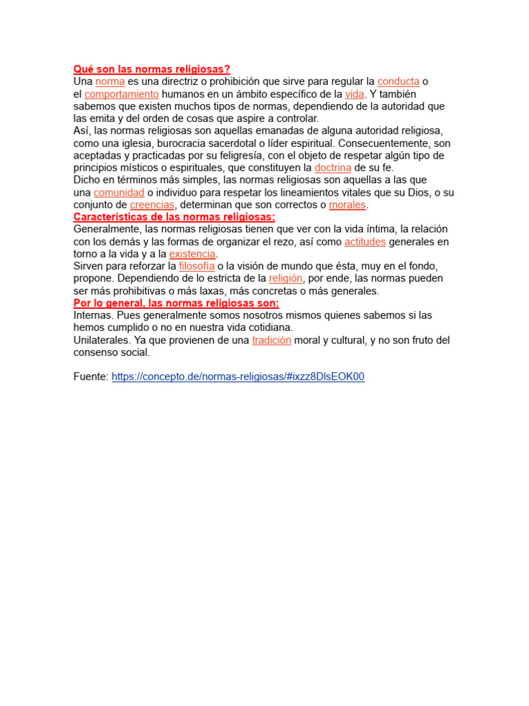Qué Son Las Normas Religiosas | PDF | Moralidad
