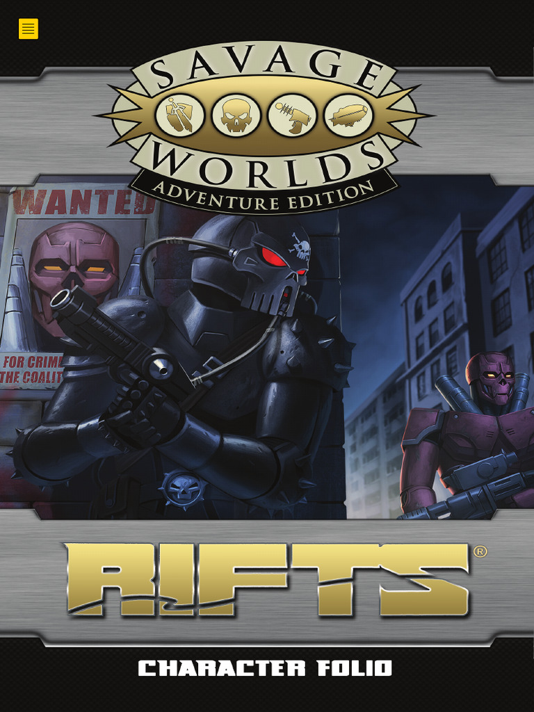SWADE - Rifts - Character - Folio - Fillable (v1.4) Matt | PDF
