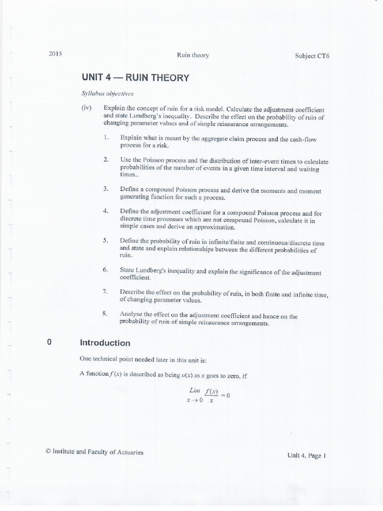 Ruin Theory | PDF