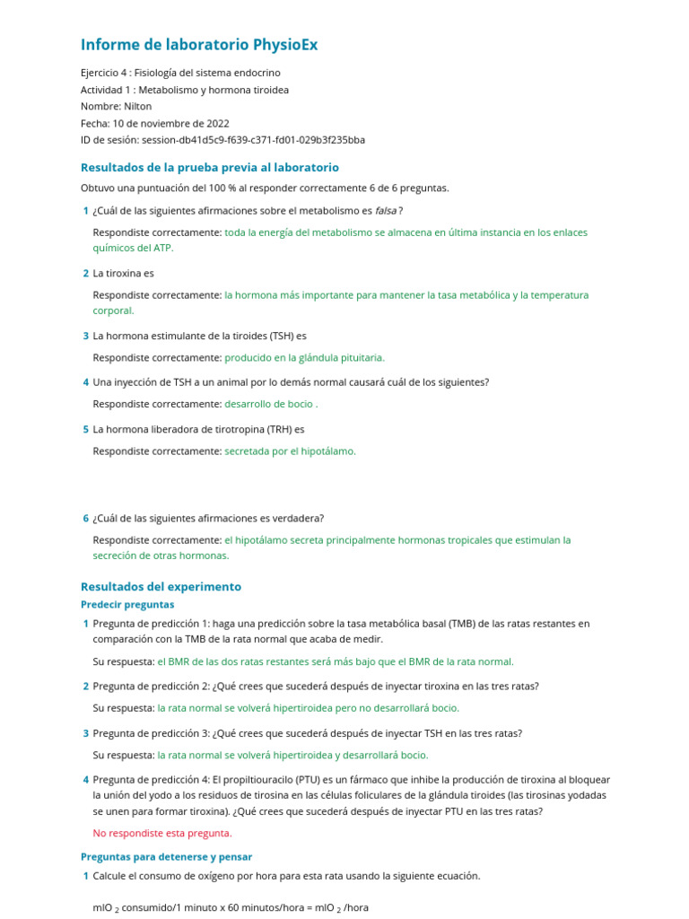 PhysioEx Ejercicio 4 Actividad 1 (H) | PDF