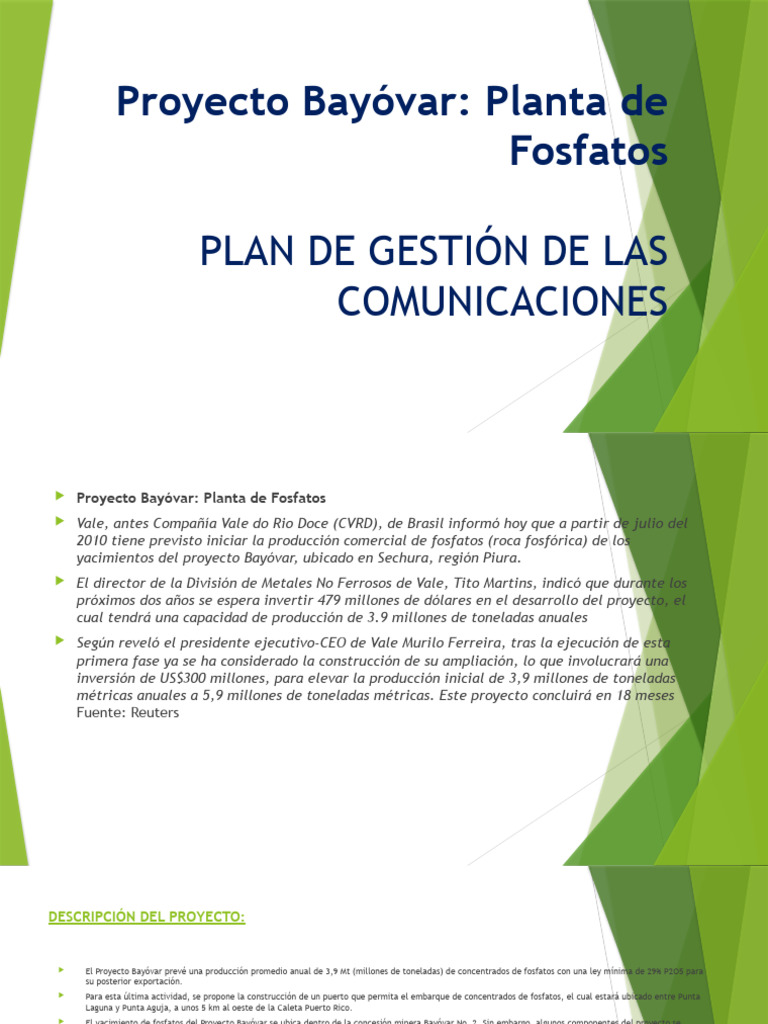 Proyecto Bayóvar: Fosfatos en Piura | PDF | Evaluación de impacto ...