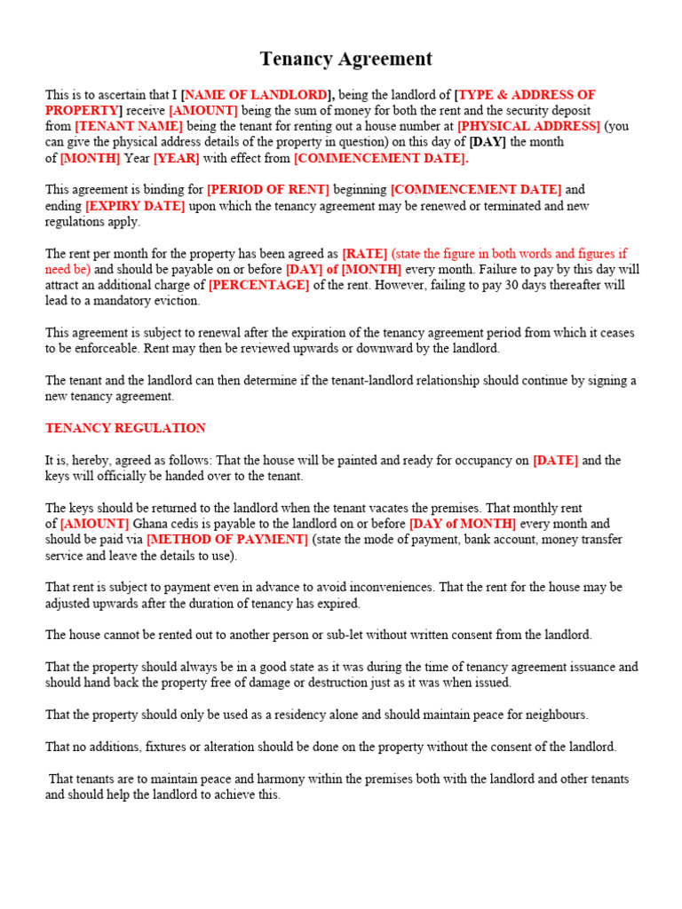 Tenancy Agreement Template | PDF