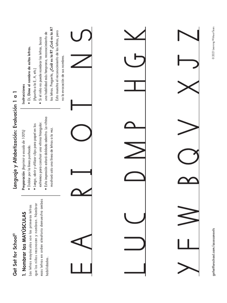 Evaluacion Pre K Lenguaje y Alfabetizacion | PDF | Palabra | Lingüística