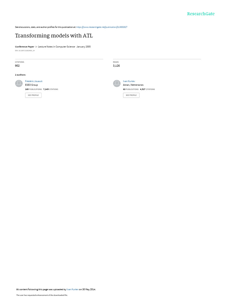 Transforming Models With ATL | PDF