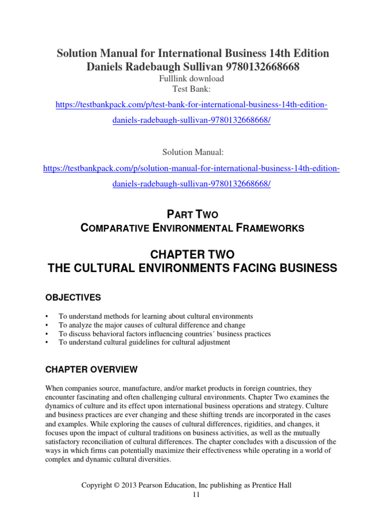 Solution Manual For International Business 14th Edition Daniels ...