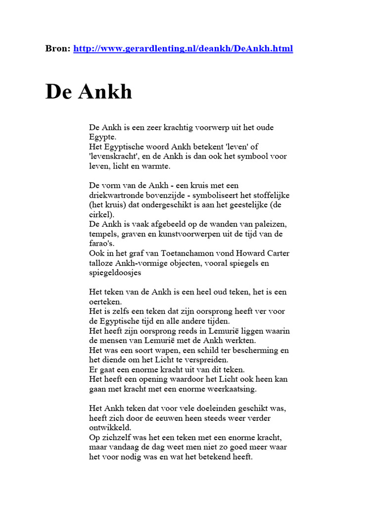 De Ankh | PDF