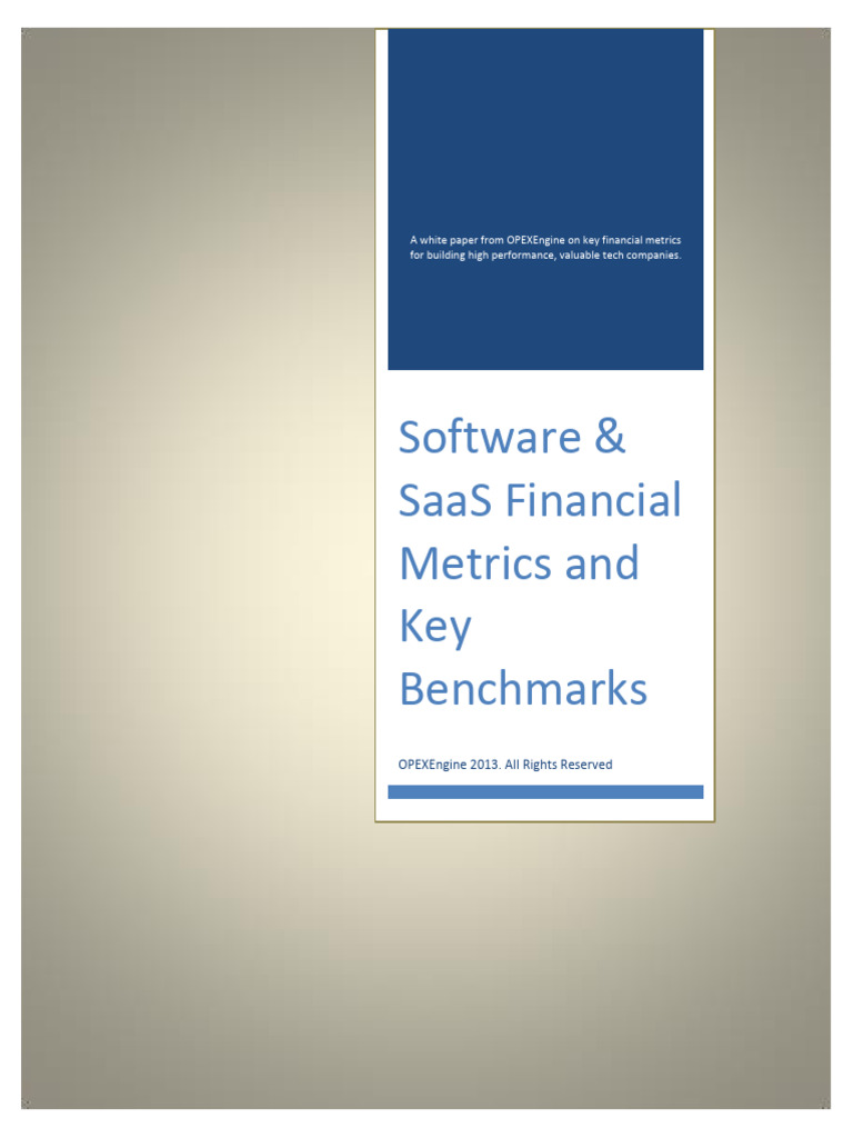 Software & SaaS Financial Metrics and Key Benchmarks | PDF