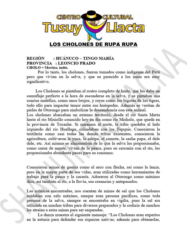 Reseña Cholones de Rupa Rupa | PDF