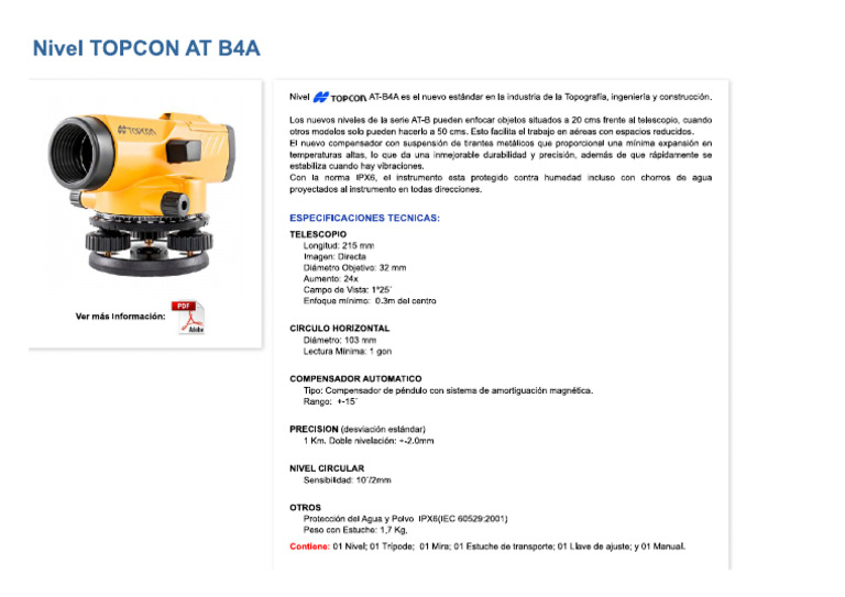 Ficha Tecntopcon AT-B4A | PDF