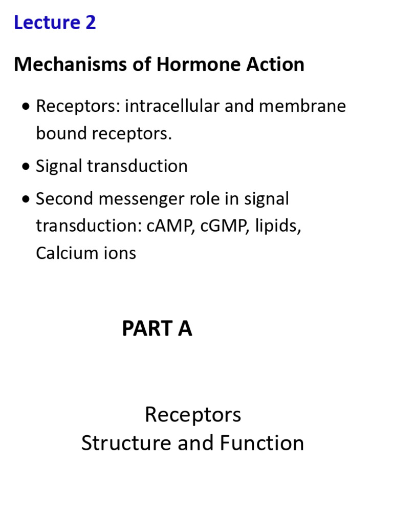 Mbmb 2212 Lec 2a Mechanism Of Hormone Action Pdf