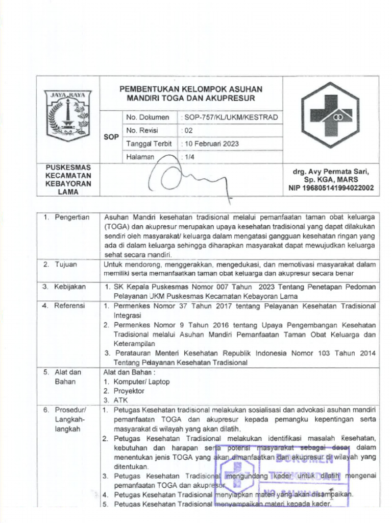 Sop Pembentukan Asman Toga New | PDF