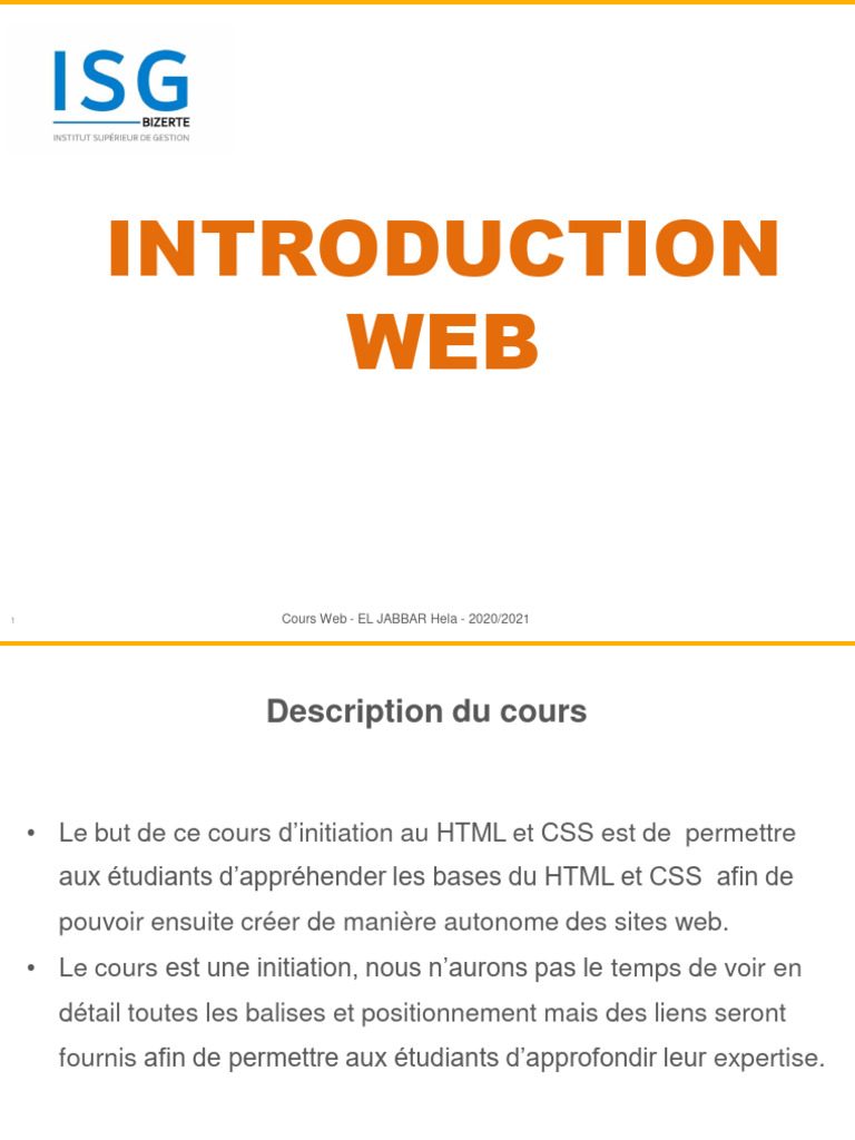 1 HTML Introduction WEB | PDF