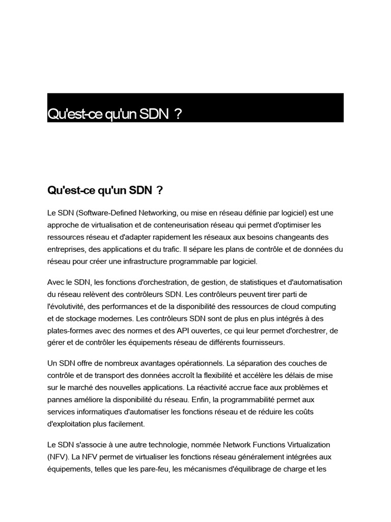 Ce Quoi Un SDN | PDF