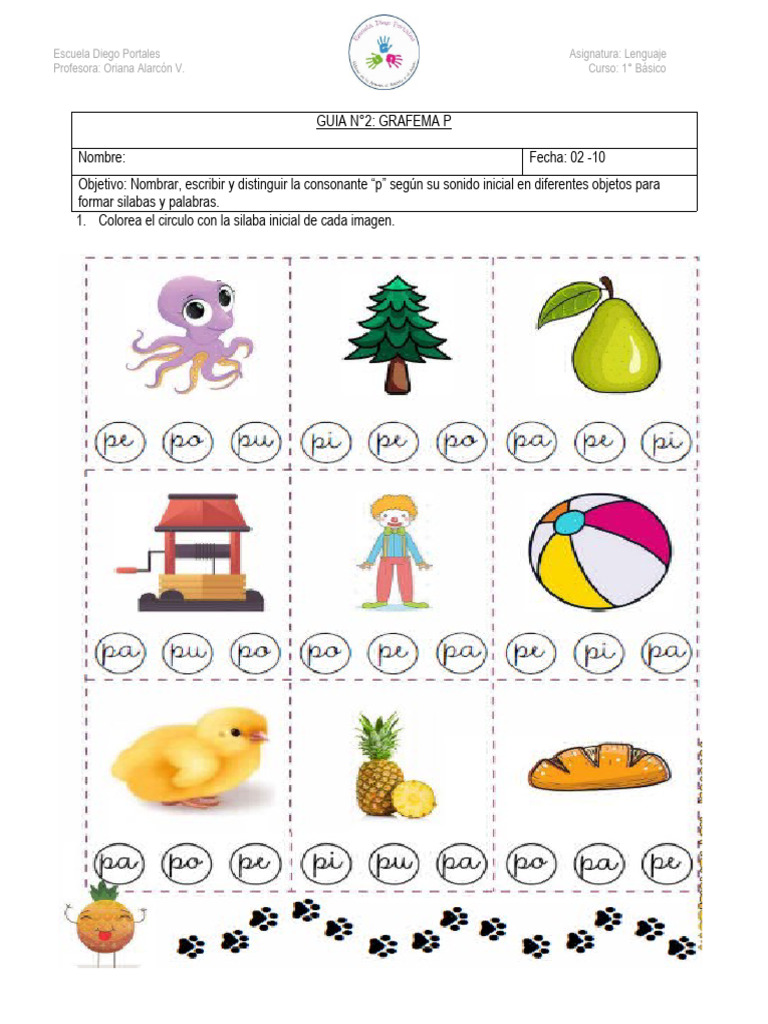 Guia 2 Grafema P | PDF