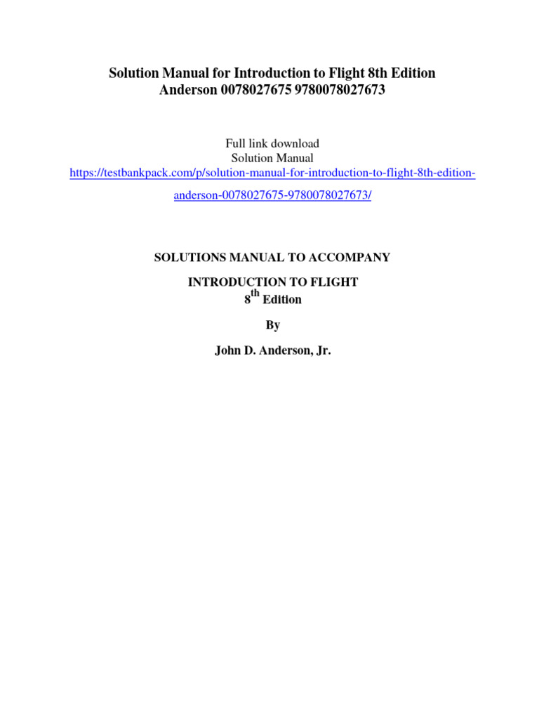 Solution Manual for Flight 8th Edition | PDF | Teaching Methods ...