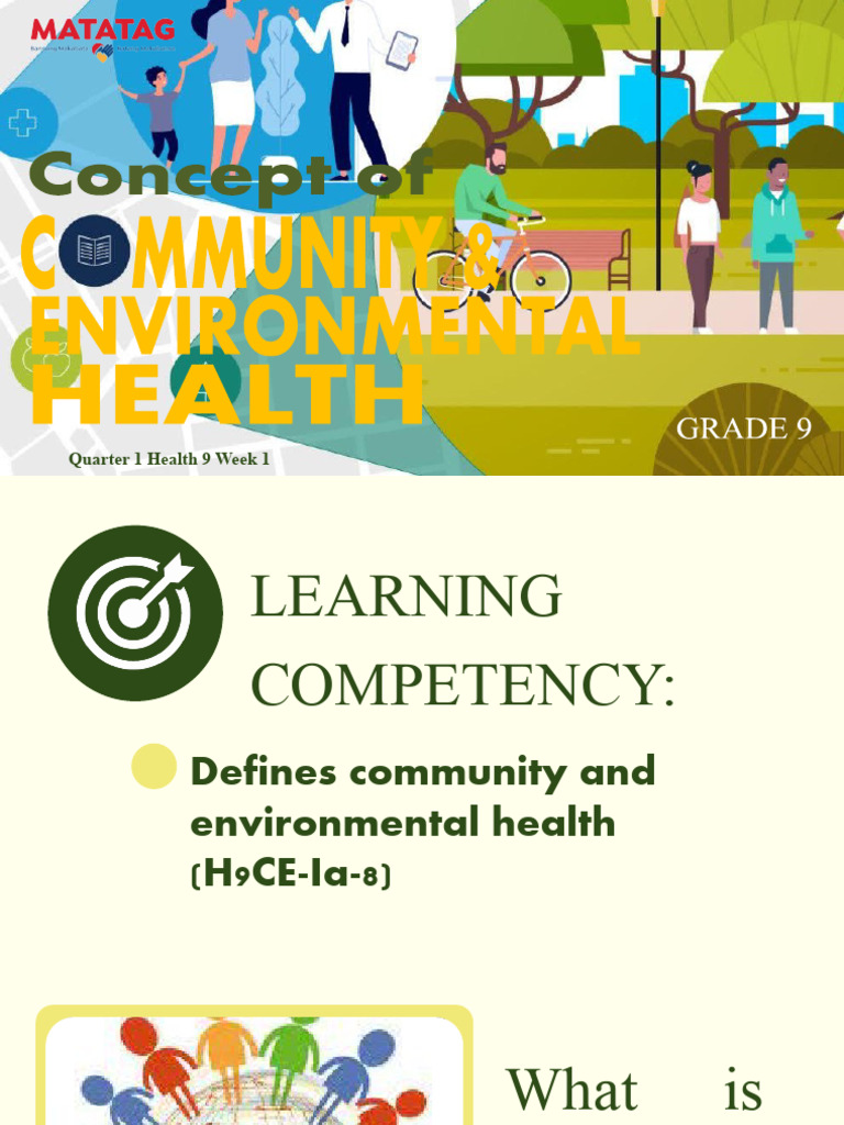 Q1 PPT HEALTH 9 Wk1 Community Health | PDF | Self-Improvement | Wellness