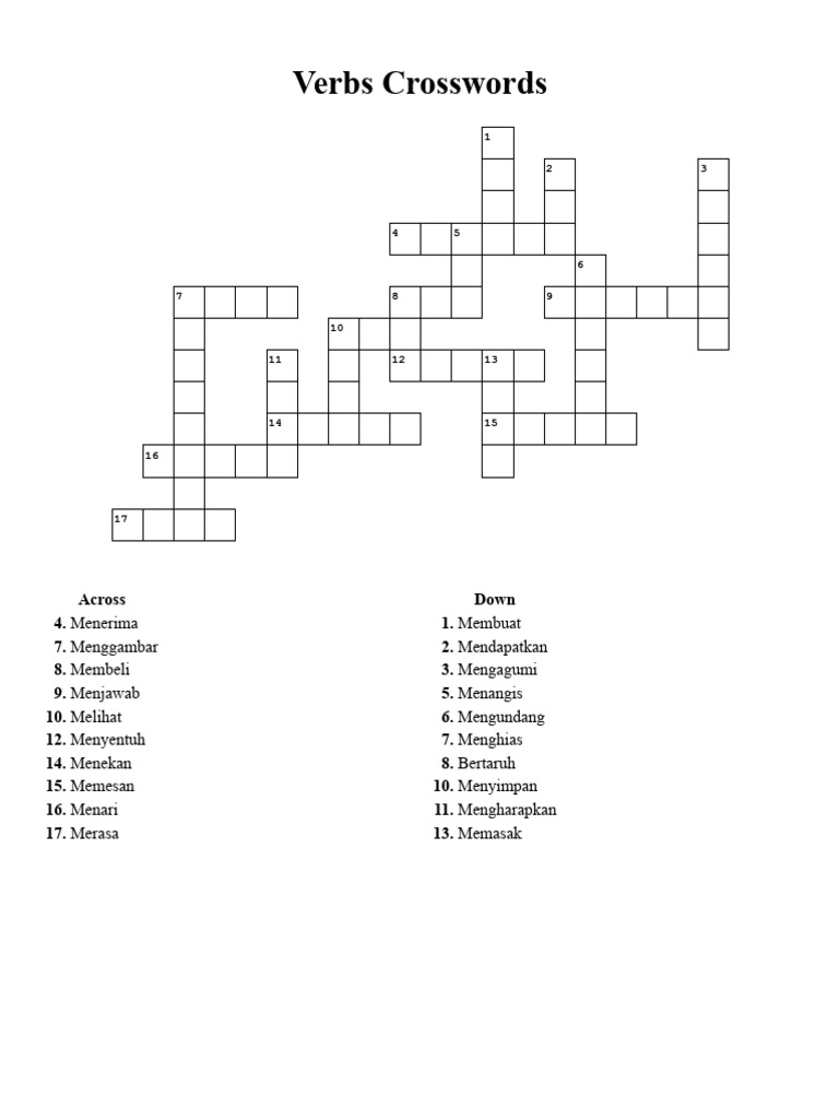Verbs Crosswords 1 | PDF
