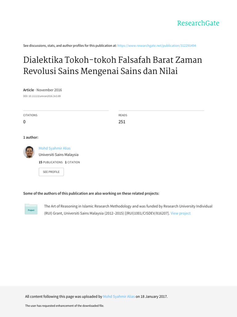 Dialektika Tokoh-Tokoh Falsafah Barat Zaman Revolu | PDF
