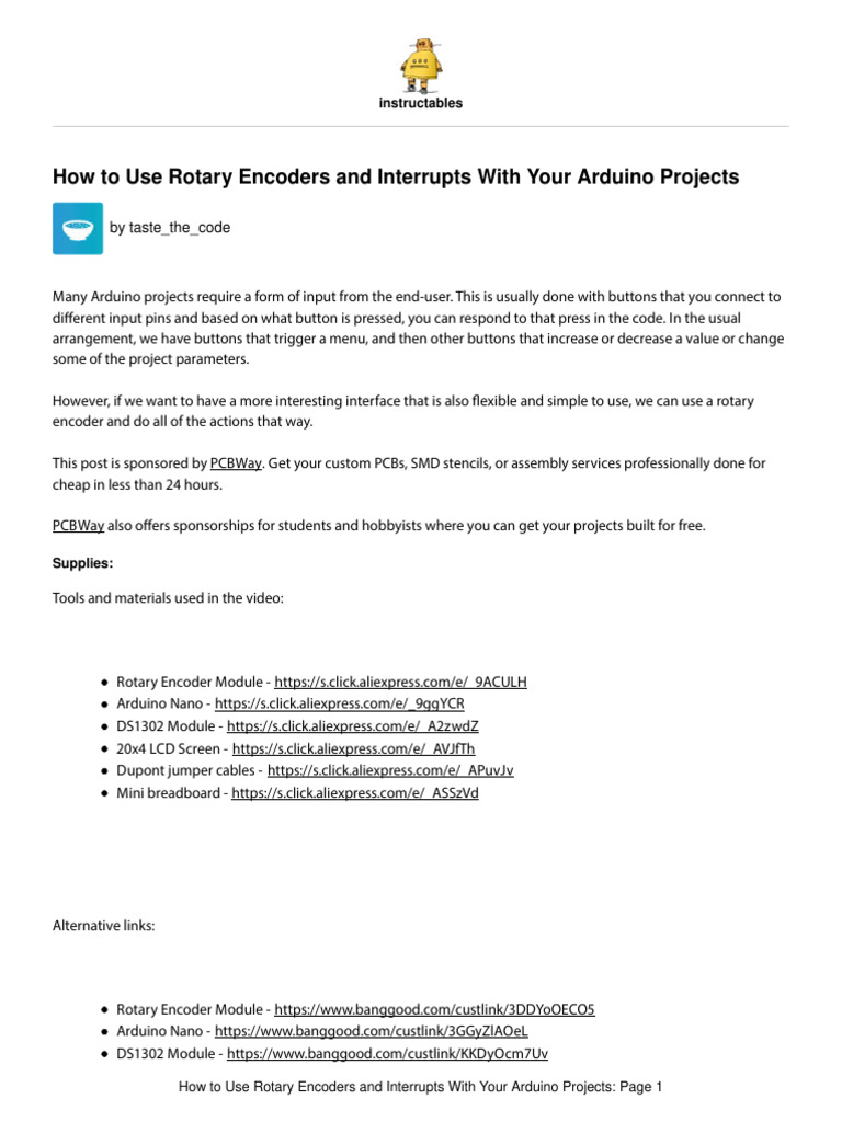 How To Use Rotary Encoders and Interrupts With You | PDF