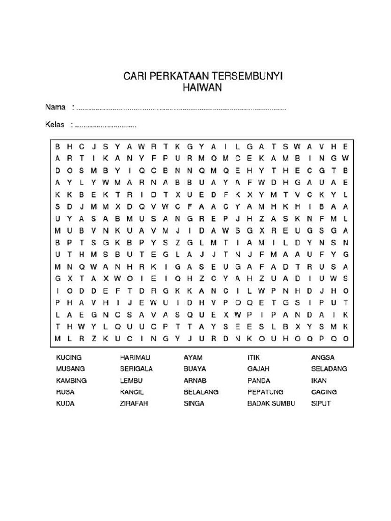 Cari Perkataan Tersembunyi | PDF