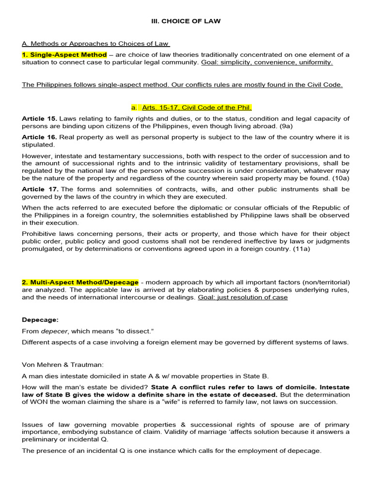 Methods of Choice of Law Explained | PDF | Politics | Social Science