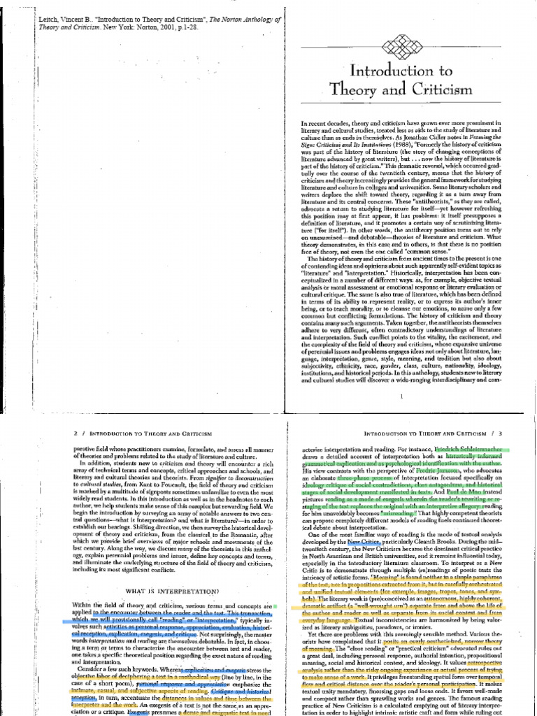 L04 - Introduction To Theory and Criticism | PDF