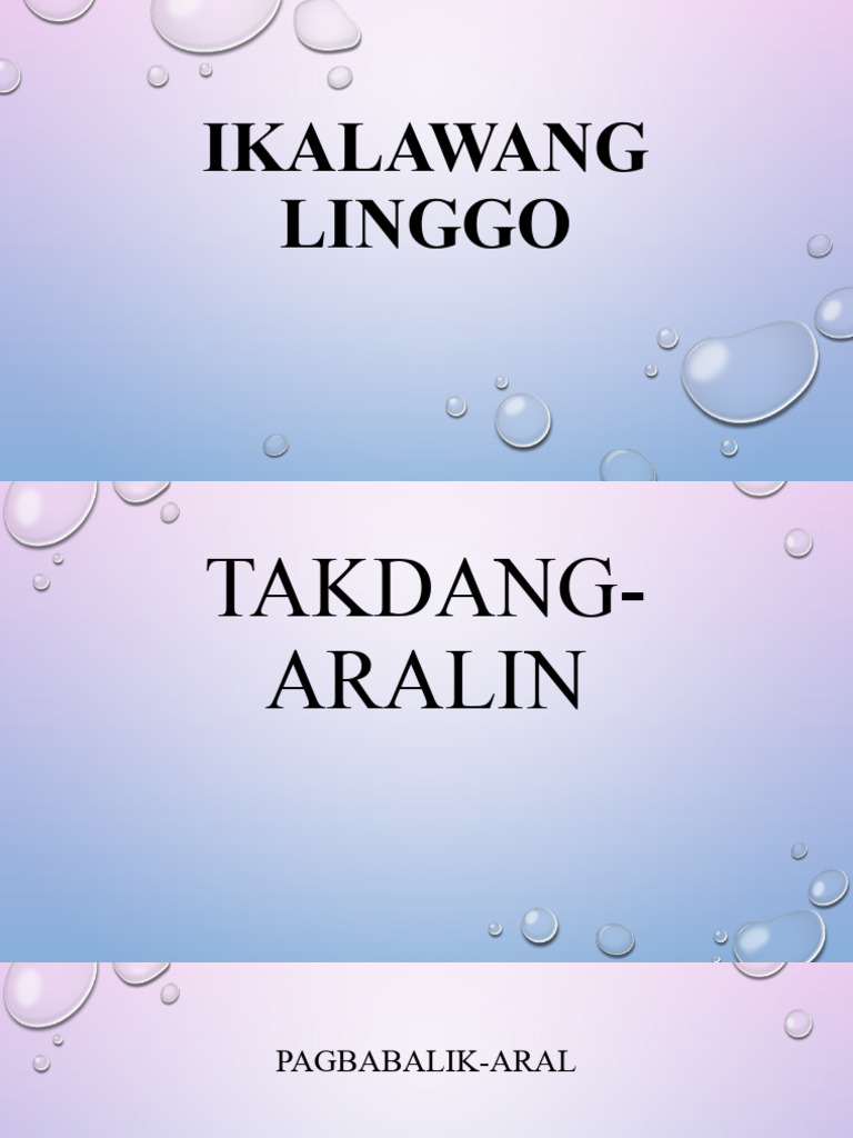 Ikalawang Linggo | PDF