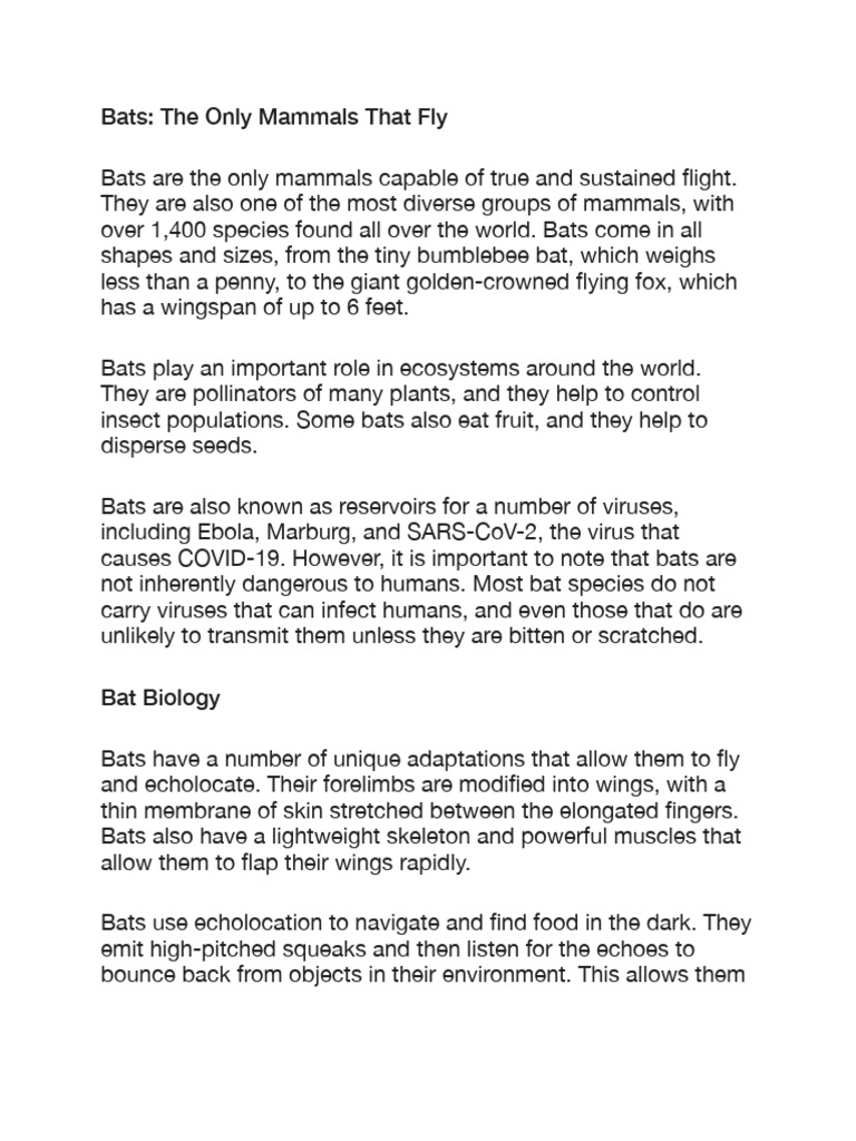 Bat | PDF | Bat | Organisms