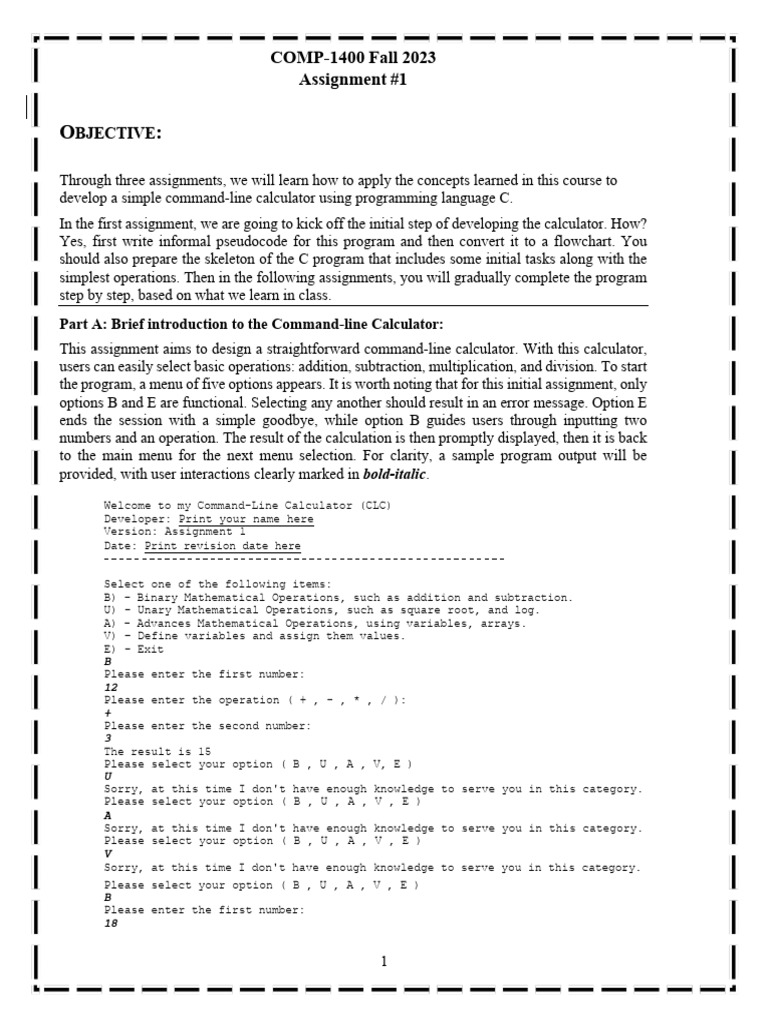 Assignment 1 | PDF | Computer File | Command Line Interface