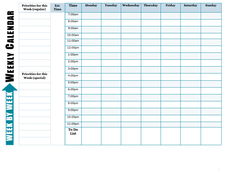 Weekly Calendar | PDF