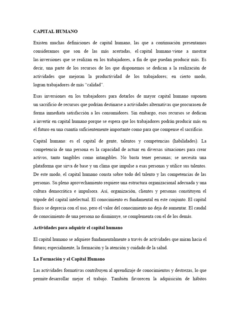 Capital Humano | PDF