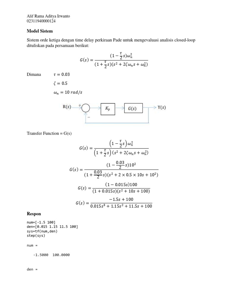 Alif Rama Aditya I - 02311940000124 - Sistem Orde Tinggi | PDF