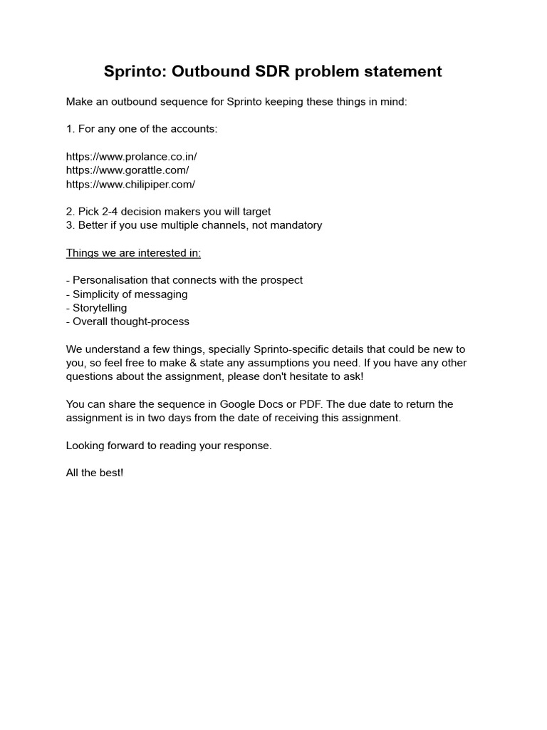 SDR - Problem Statement | PDF