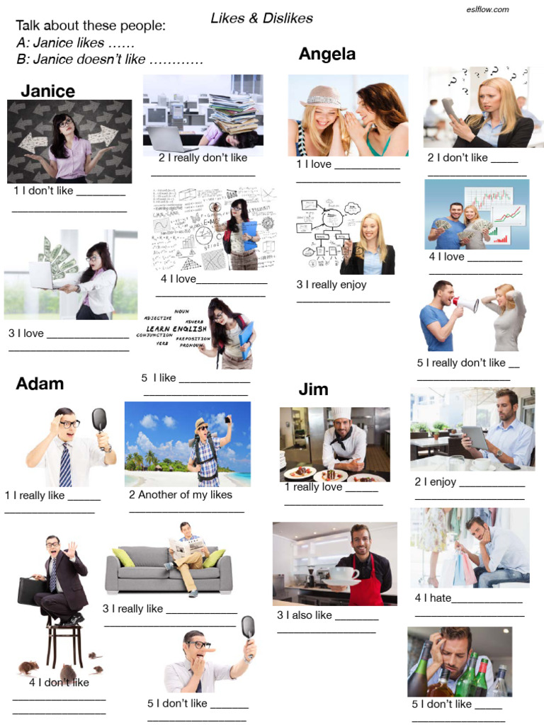 Likes Dislikes Speaking Activity 2023 | PDF