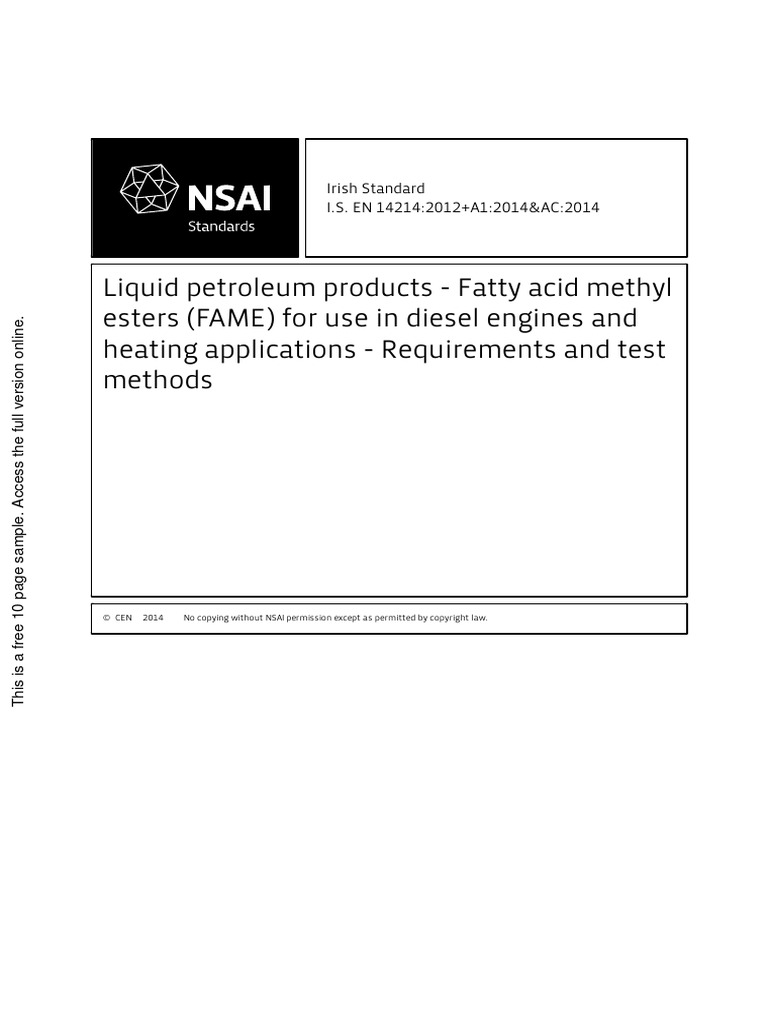 Liquid Petroleum Products - Fatty Acid Methyl Esters (FAME) For Use in ...